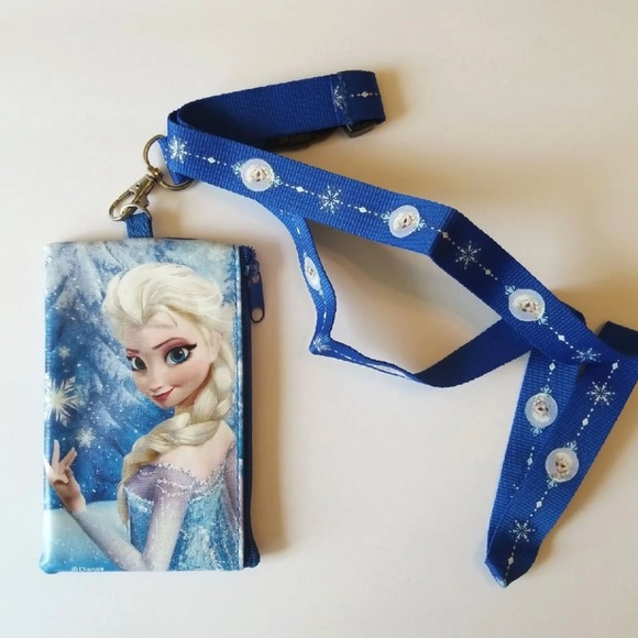Disney | Accessories | Disney Frozen Zipper Wallet Lanyard | Poshmark